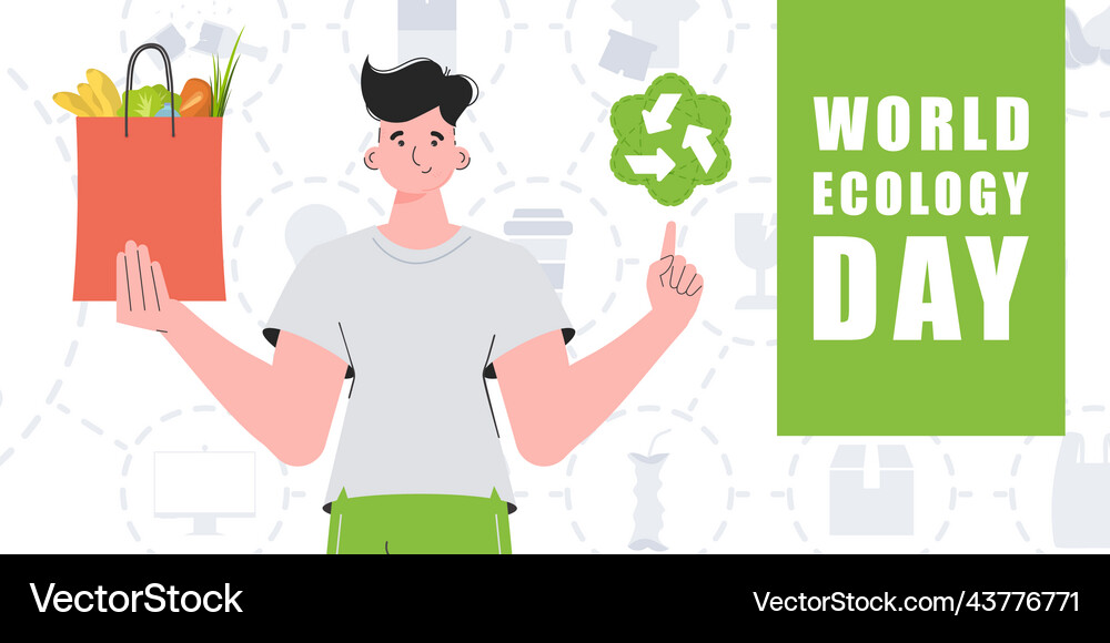 Set of ecological posters with green backgrounds Vector Image