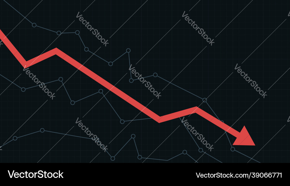 Stock market chart financial falling line graph Vector Image