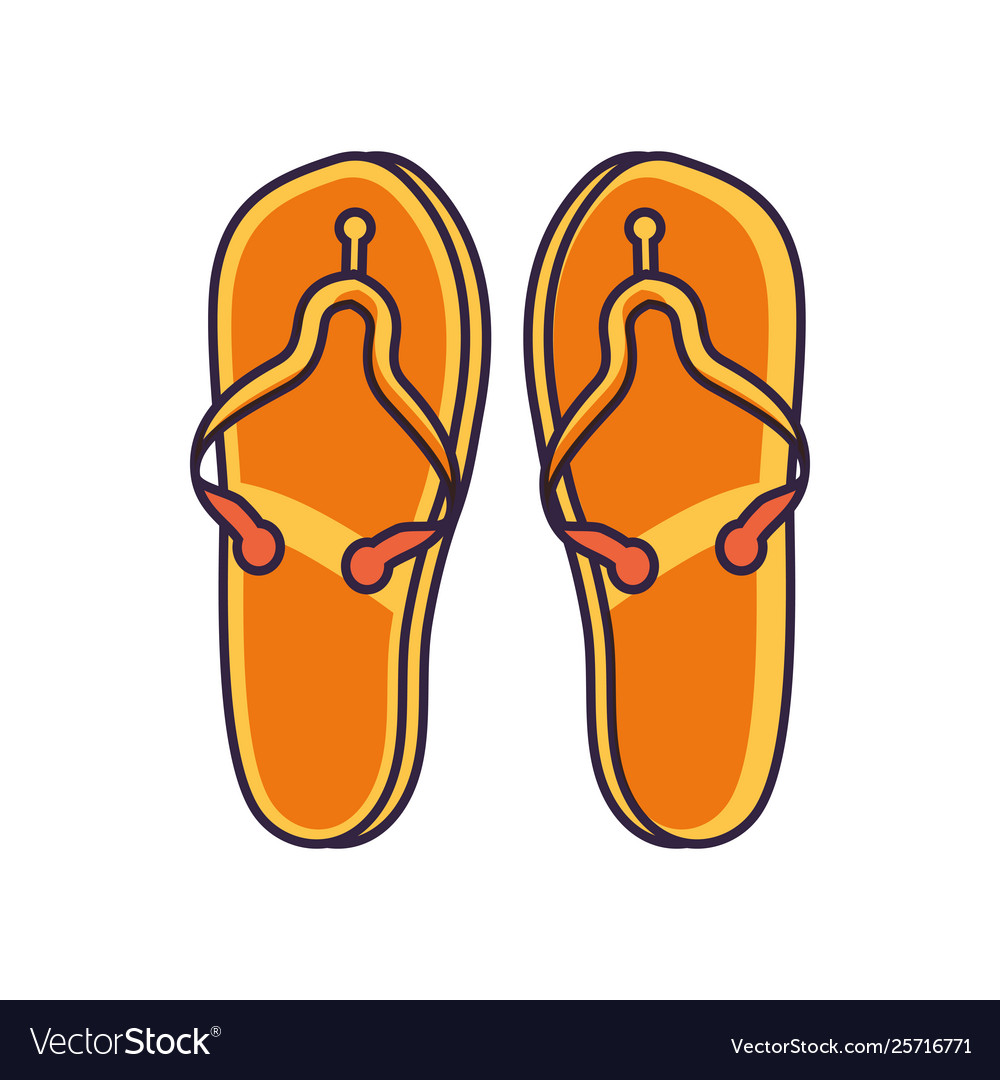 Summer flip flops accessory isolated icon Vector Image