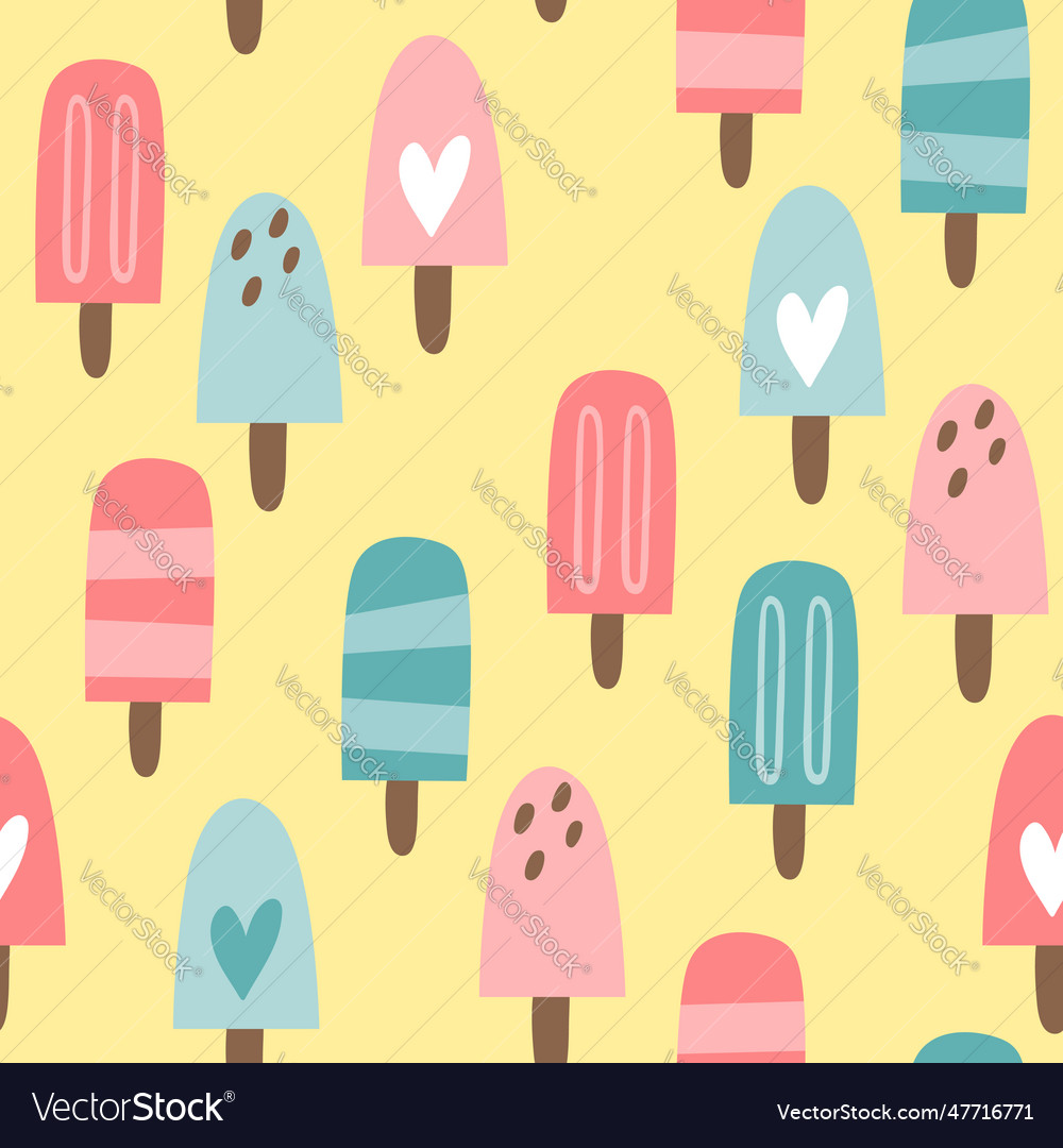 Sweet popsicle seamless pattern Royalty Free Vector Image
