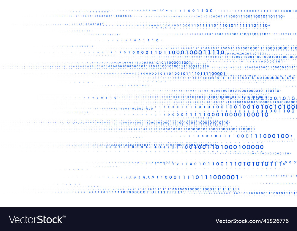 Binary code streaming numbers in horizontal Vector Image