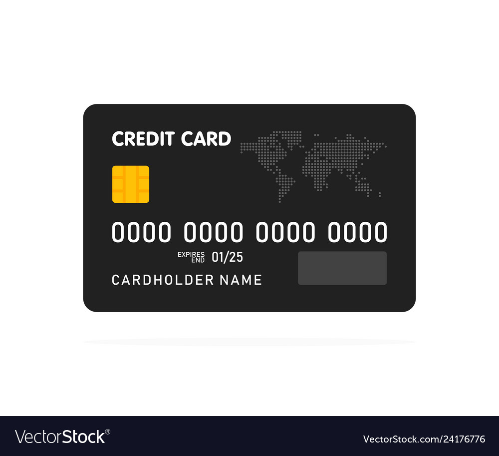 Black Simple Credit Card Template On White Vector Image