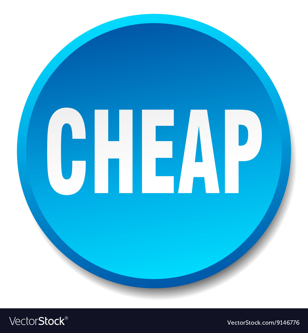 Cheap blue round flat isolated push button Vector Image