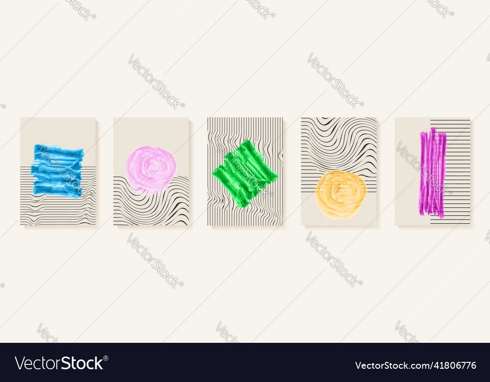 Creative minimalist hand painted abstract set card