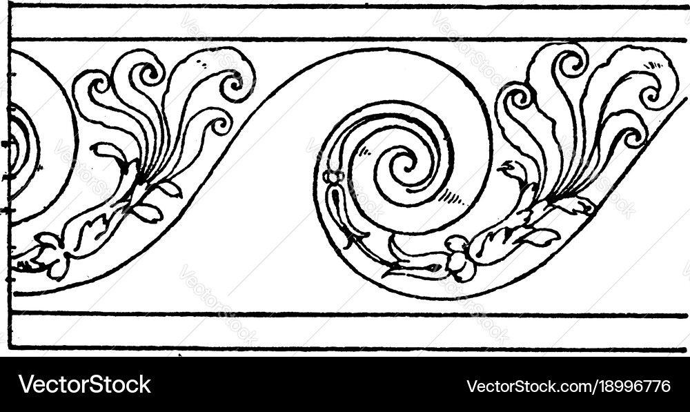 Evolute spiral border is a wavelike pattern Vector Image