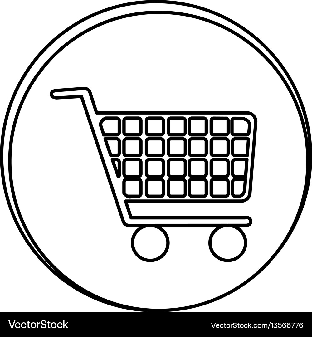 Figure car shopping emblem icon Royalty Free Vector Image