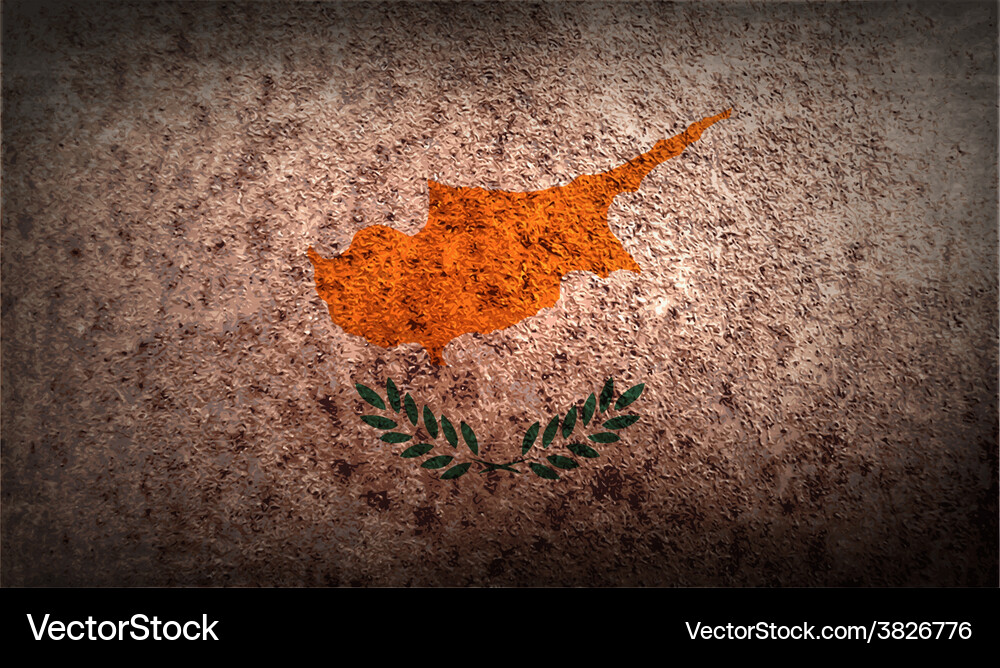 Flag of cyprus with old texture Royalty Free Vector Image