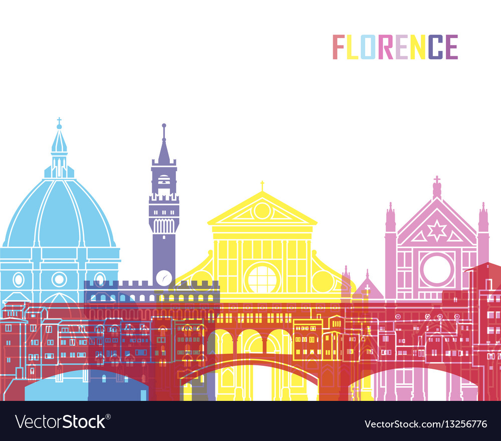 Florence skyline pop Royalty Free Vector Image Florence skyline pop Royalty Free Vector Image