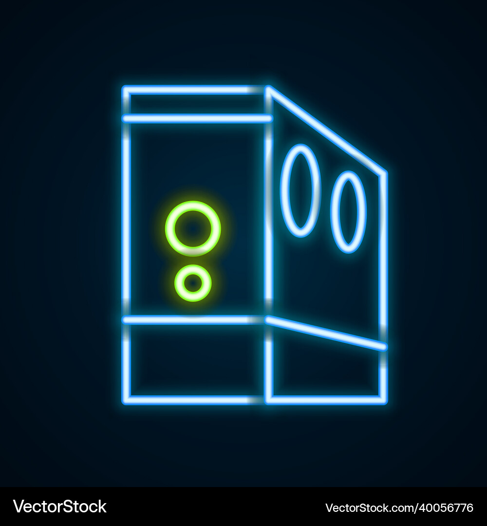 Glowing neon line case of computer icon isolated Vector Image