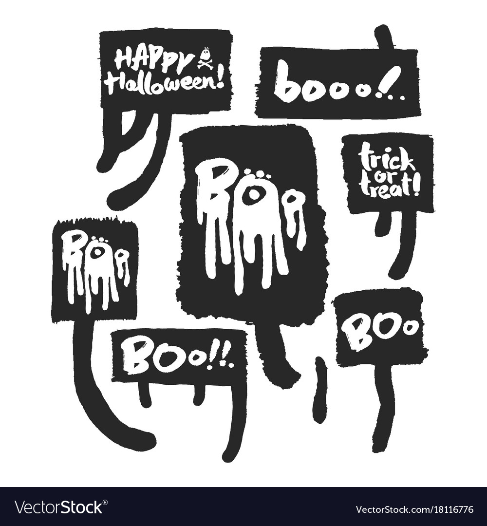 Halloween slogans in speech bubbles Royalty Free Vector