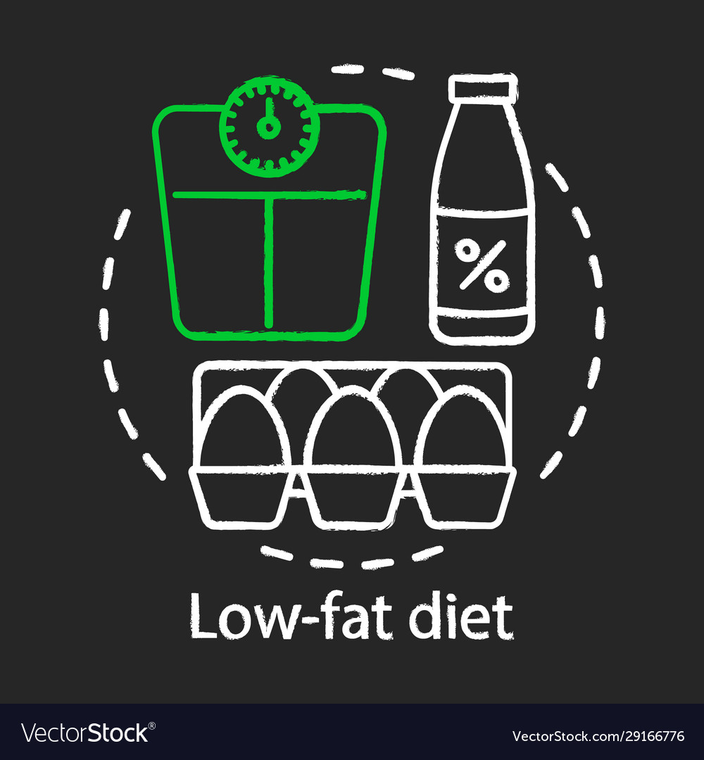 Low fat diet chalk concept icon vegan lifestyle Vector Image