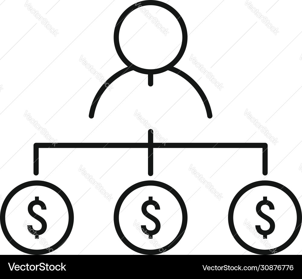 Money scheme millionaire icon outline style Vector Image