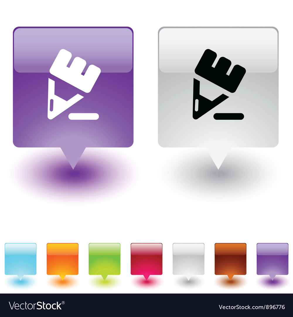 Pencil square button Royalty Free Vector Image