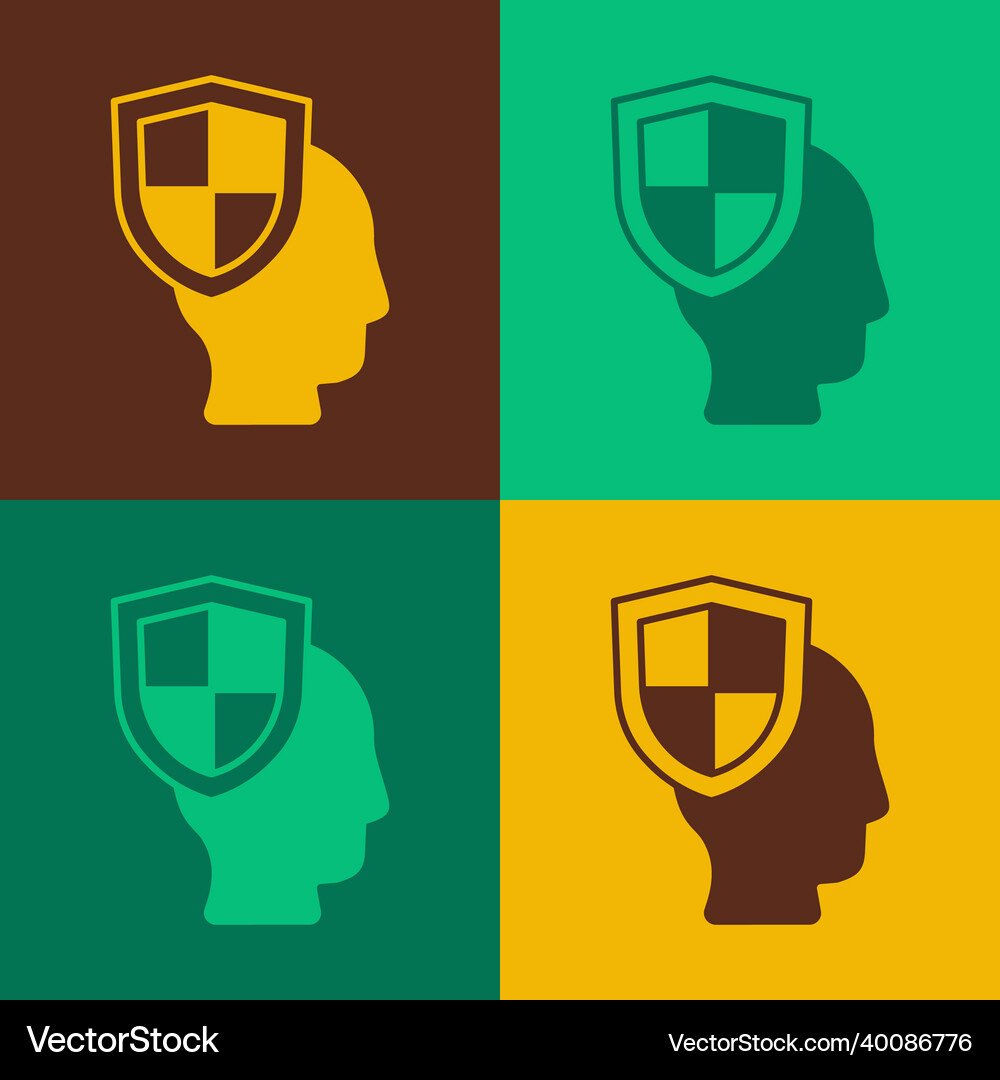 Pop art life insurance with shield icon isolated Vector Image