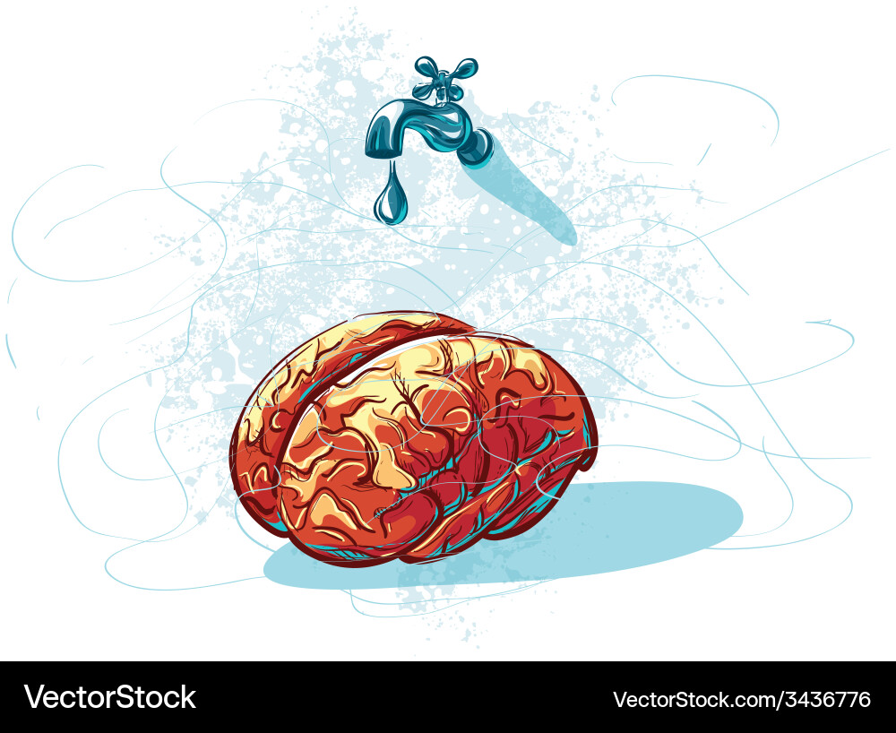 Print on a t-shirt does not drip the brain Vector Image