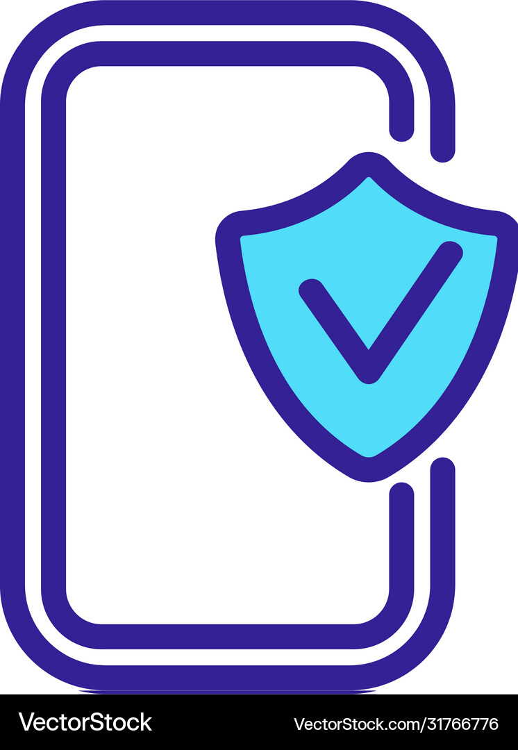 Screen glass protection icon outline Royalty Free Vector
