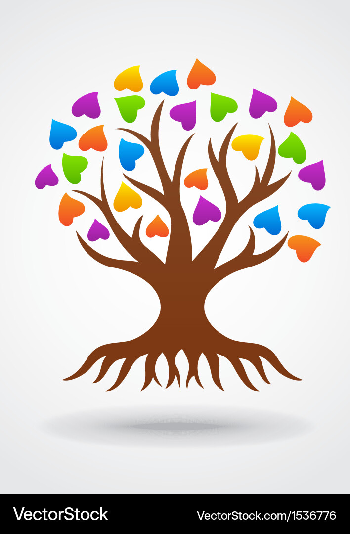 Stylized love tree made of hearts Royalty Free Vector Image
