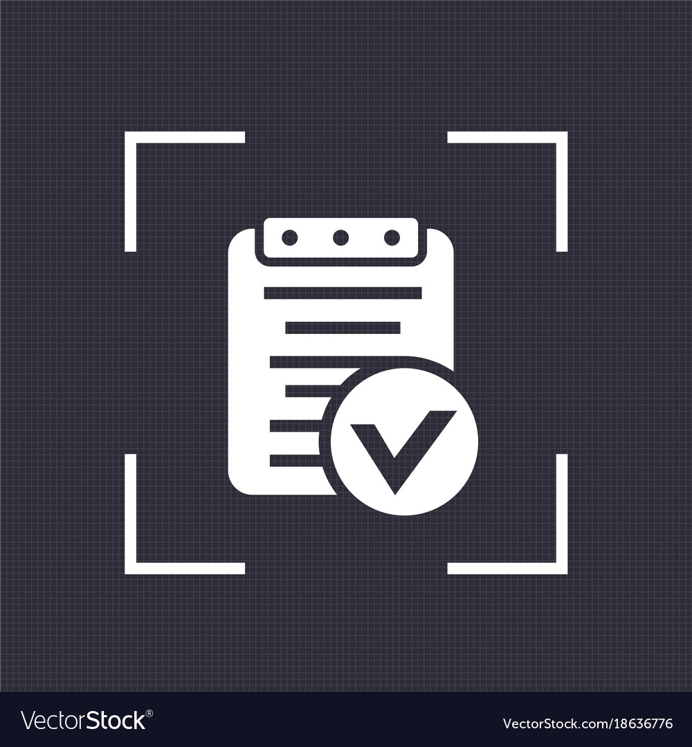 Valid document report icon approved contract Vector Image