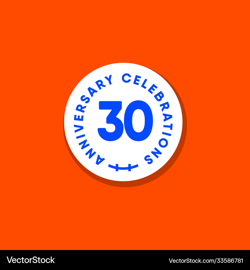 30 years anniversary celebration vintage circle Vector Image