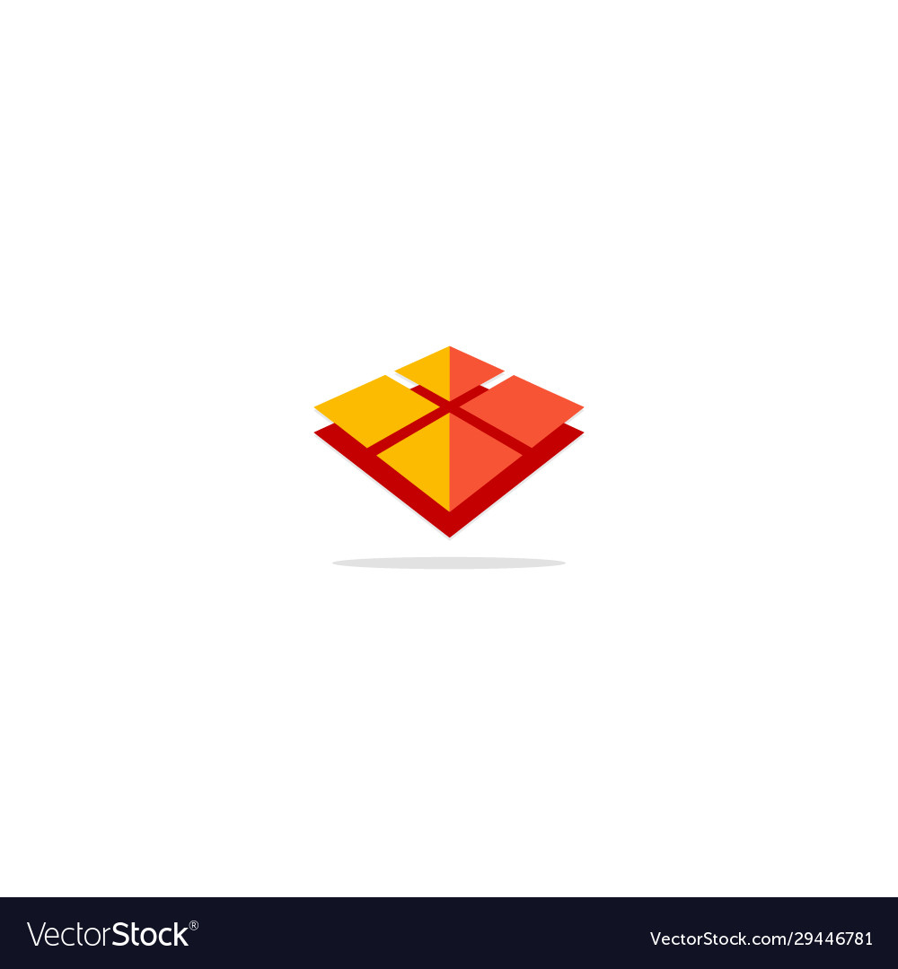 3d square geometry logo Royalty Free Vector Image