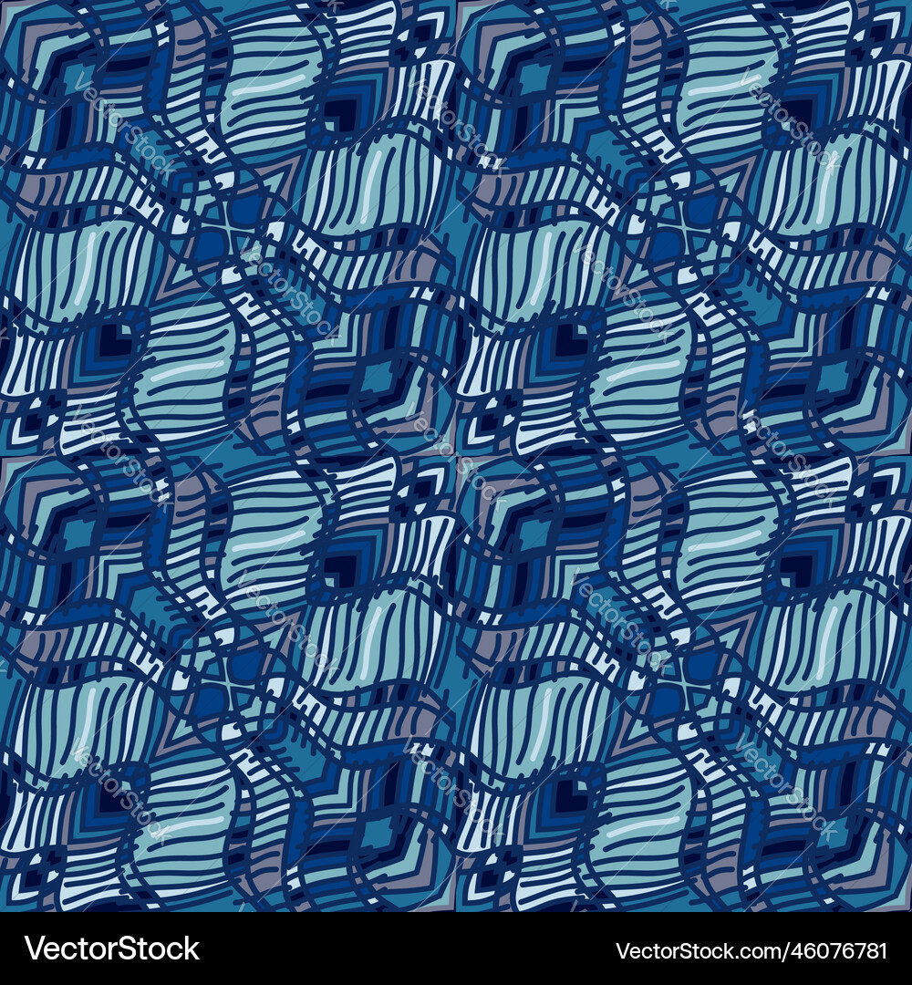 Aztec mosaic tile abstract tribal seamless Vector Image