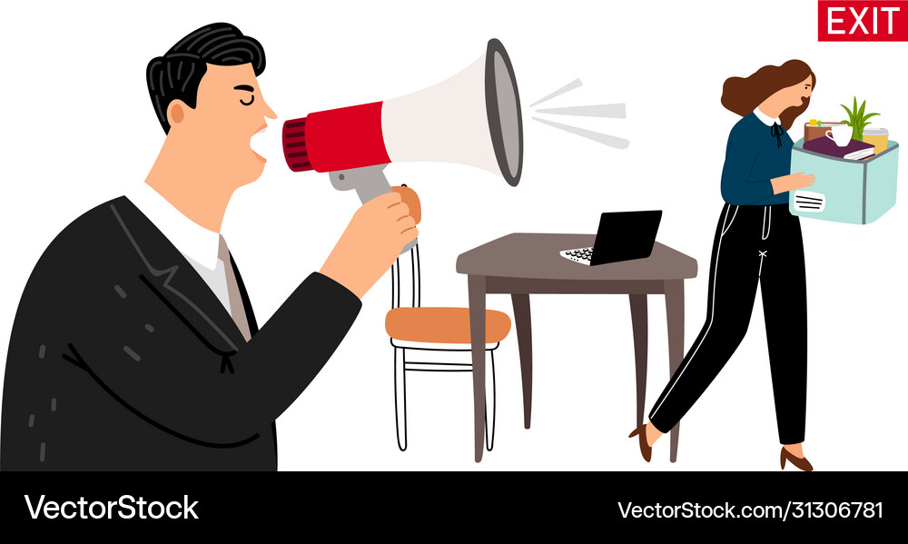 Boss Firing Employee Royalty Free Vector Image