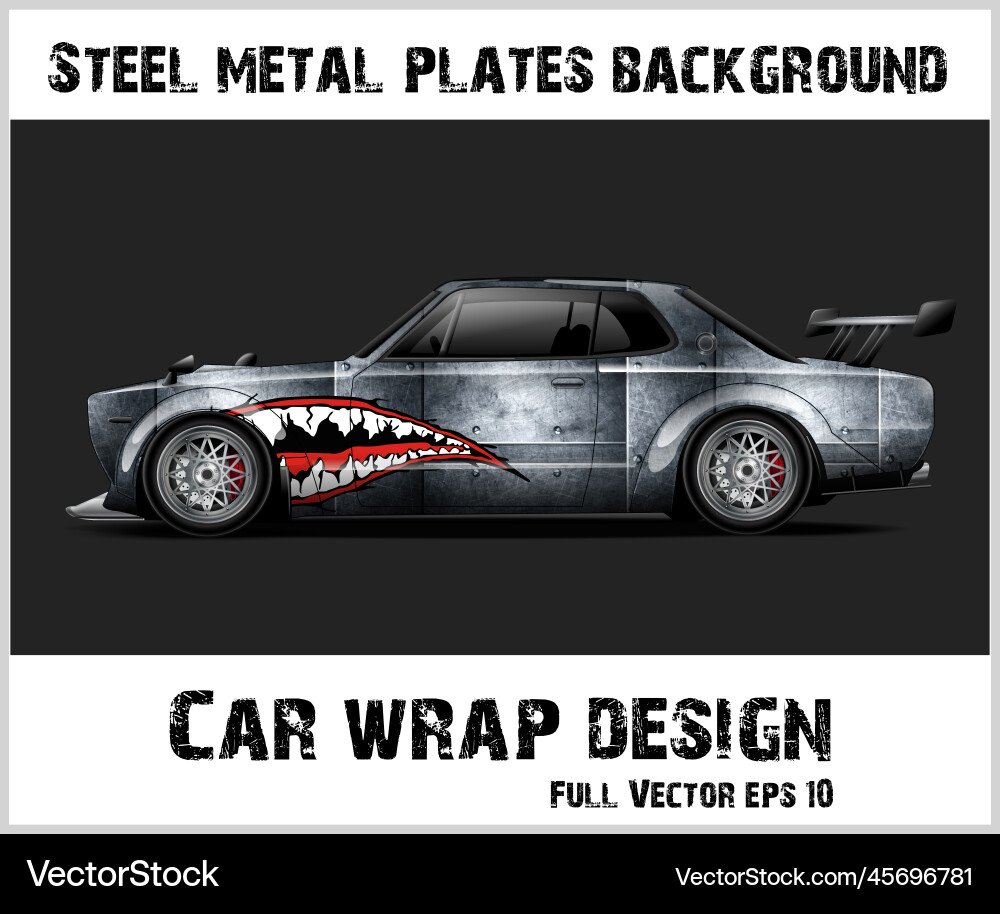 Car wraps design - dirty metal texture 10 Vector Image