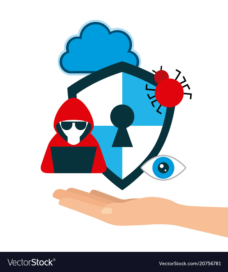 Cyber security technology Royalty Free Vector Image