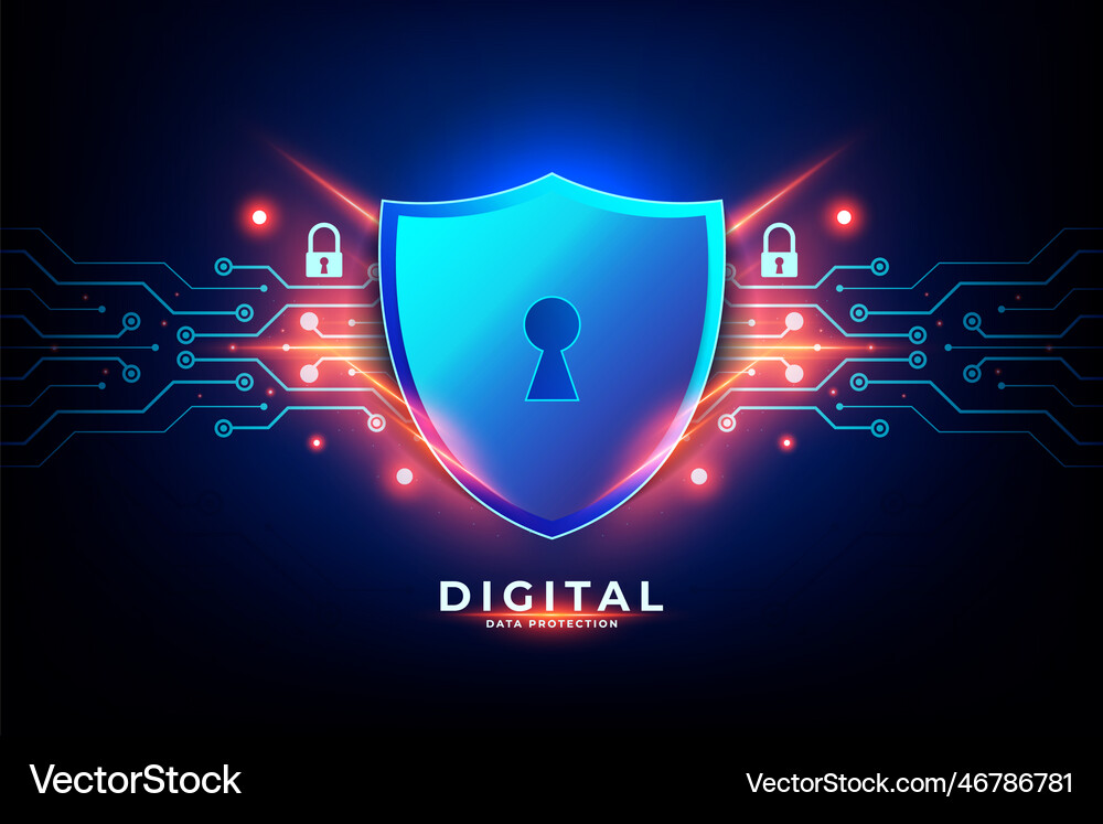 Cybersecurity and privacy concepts to protect Vector Image