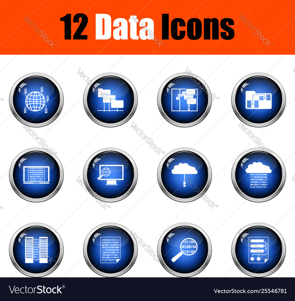 Data icon set Royalty Free Vector Image - VectorStock