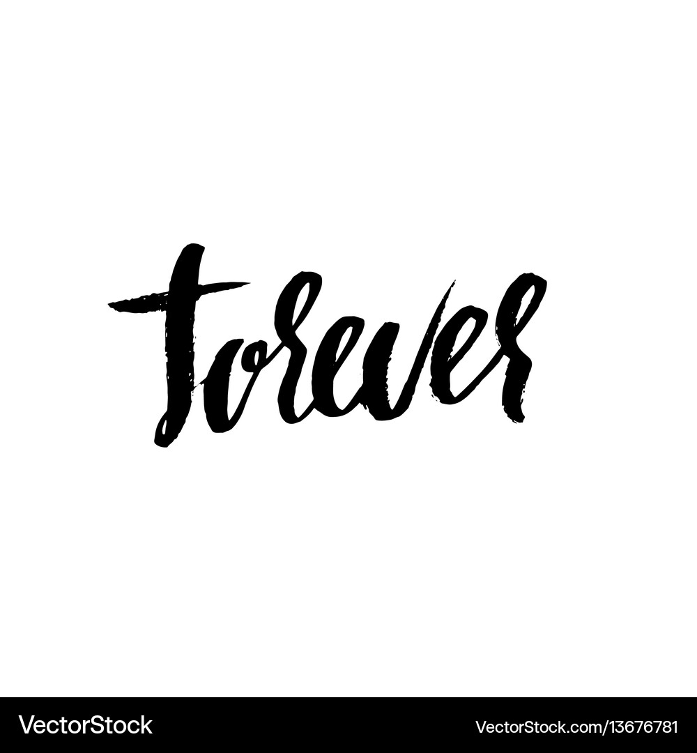 Forever handwritten ink lettering modern dry Vector Image