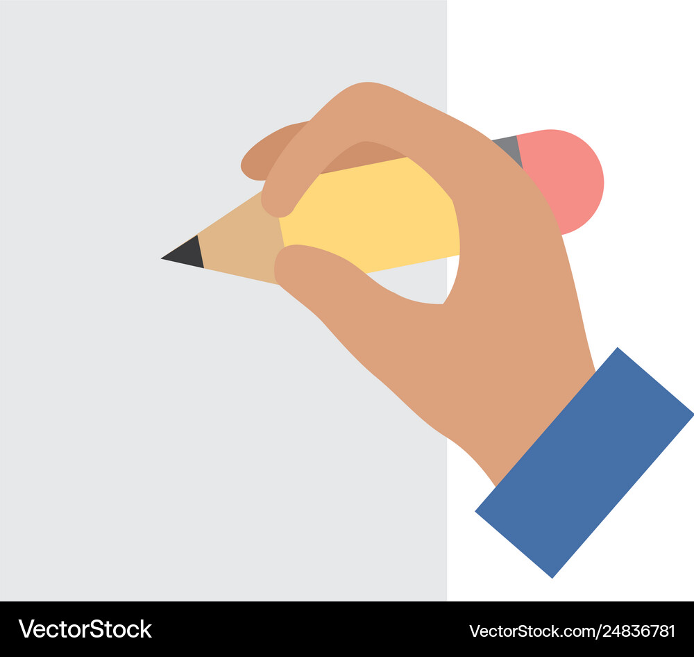 Hand writing with pencil in paper Royalty Free Vector Image