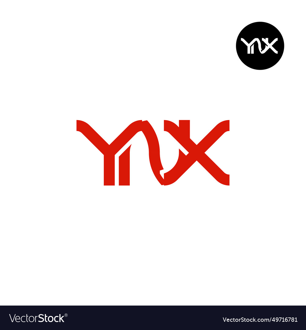Letter Ynx Monogram Logo Design Royalty Free Vector Image
