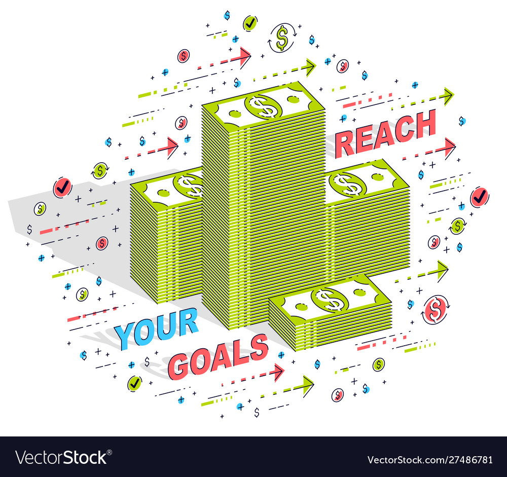 Reach your goals business motivation poster Vector Image