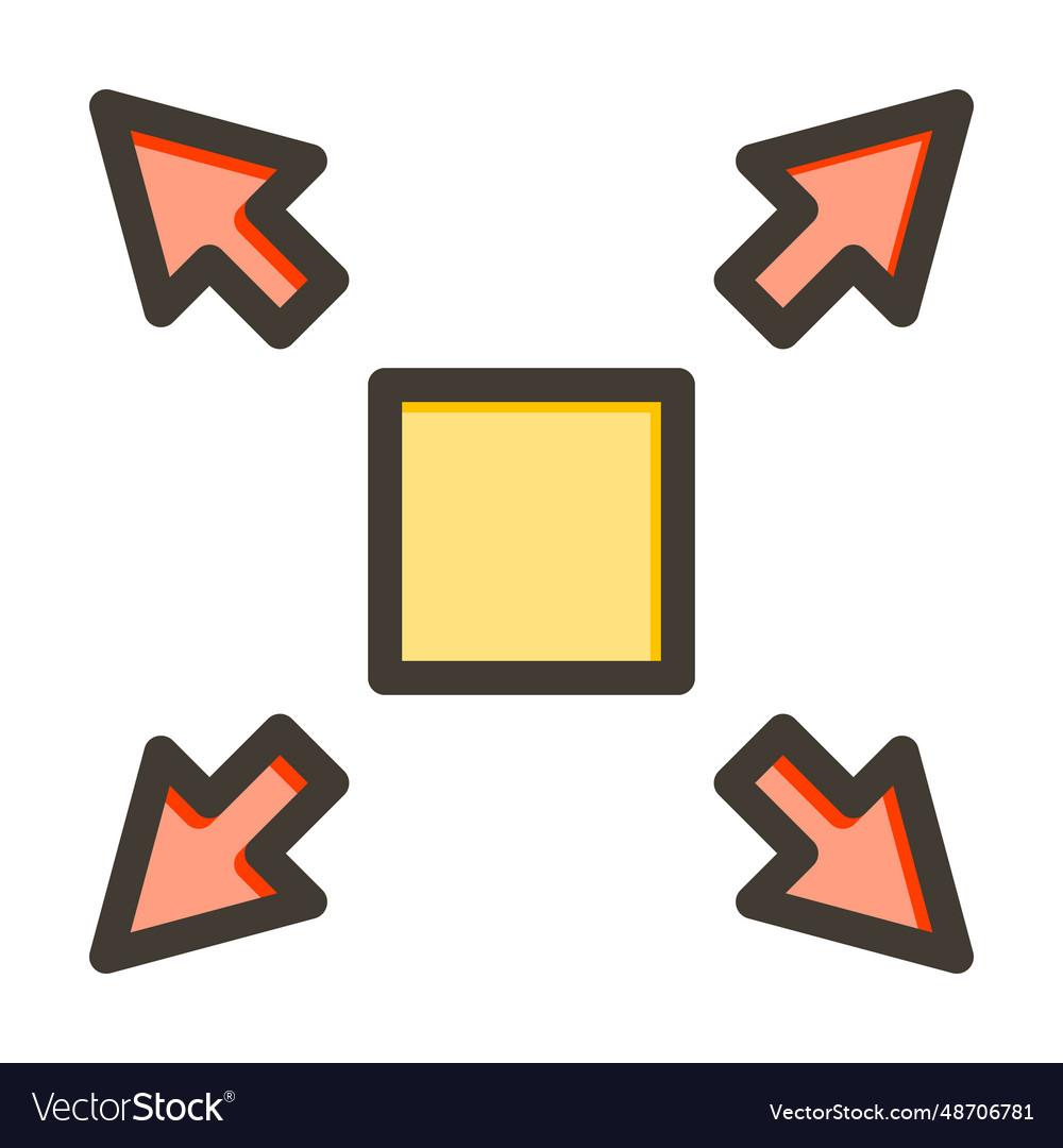 Resize thick line filled colors icon for personal Vector Image