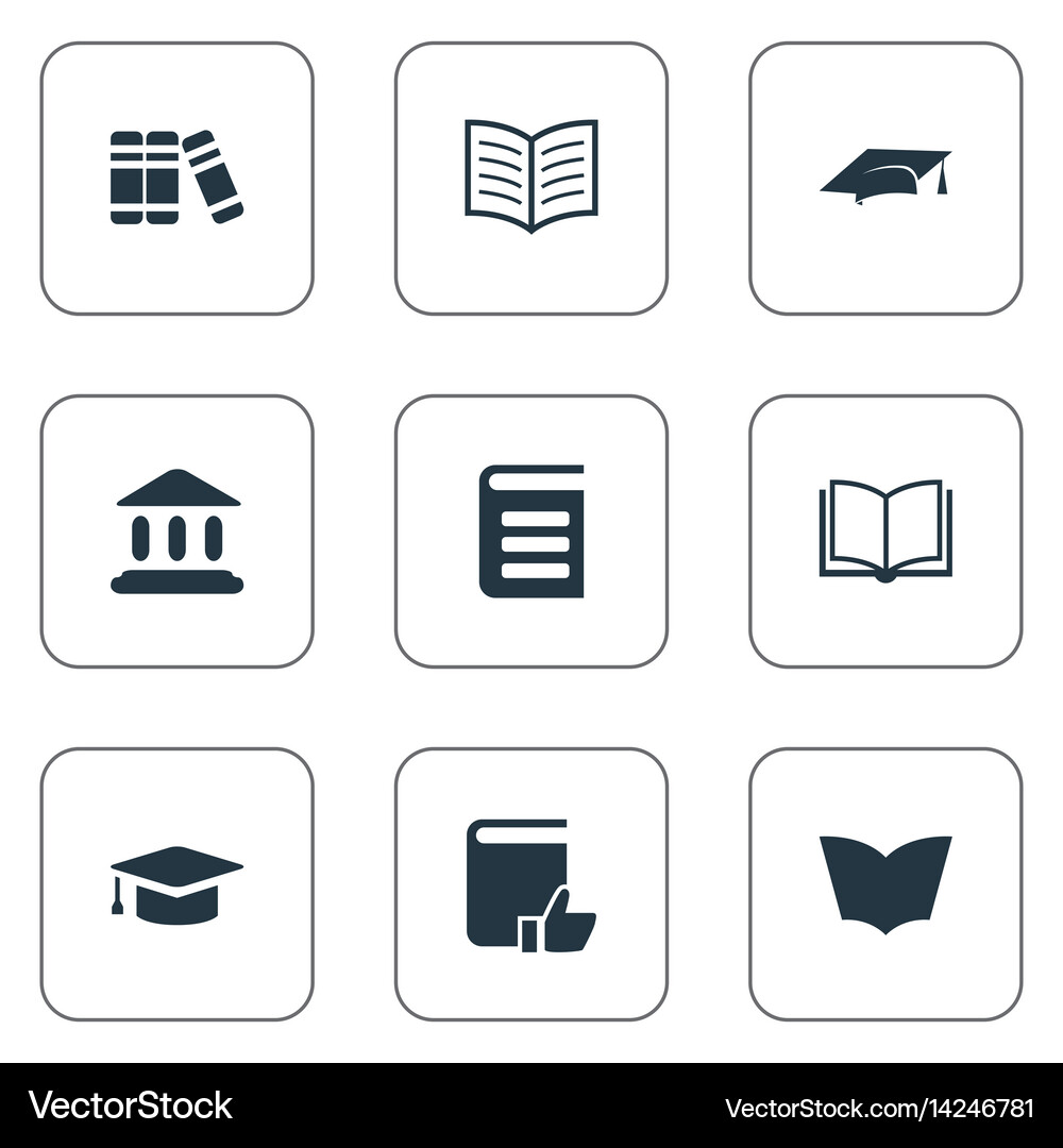 Set of simple education icons Royalty Free Vector Image