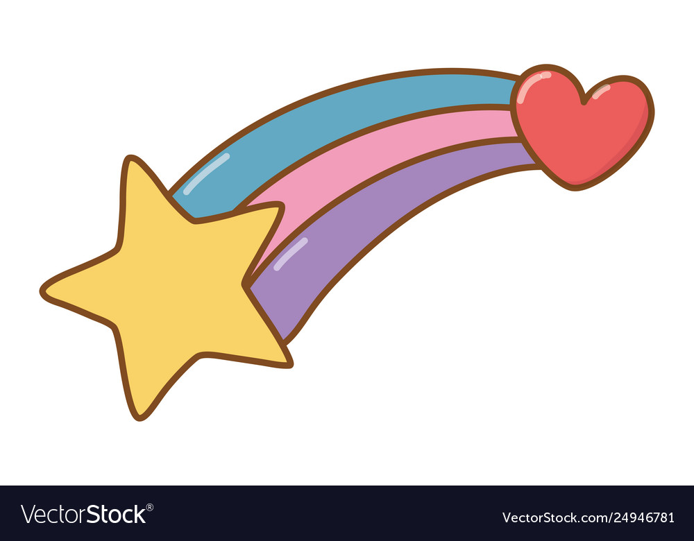 Shooting star and heart Royalty Free Vector Image