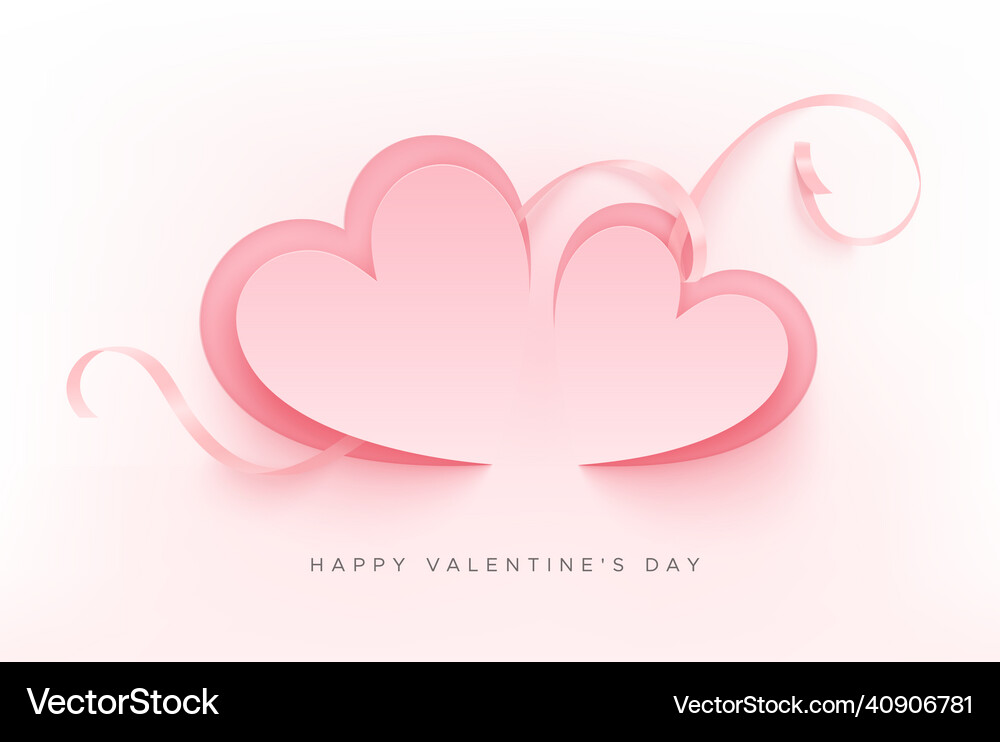Valentines day greeting card with hearts Vector Image