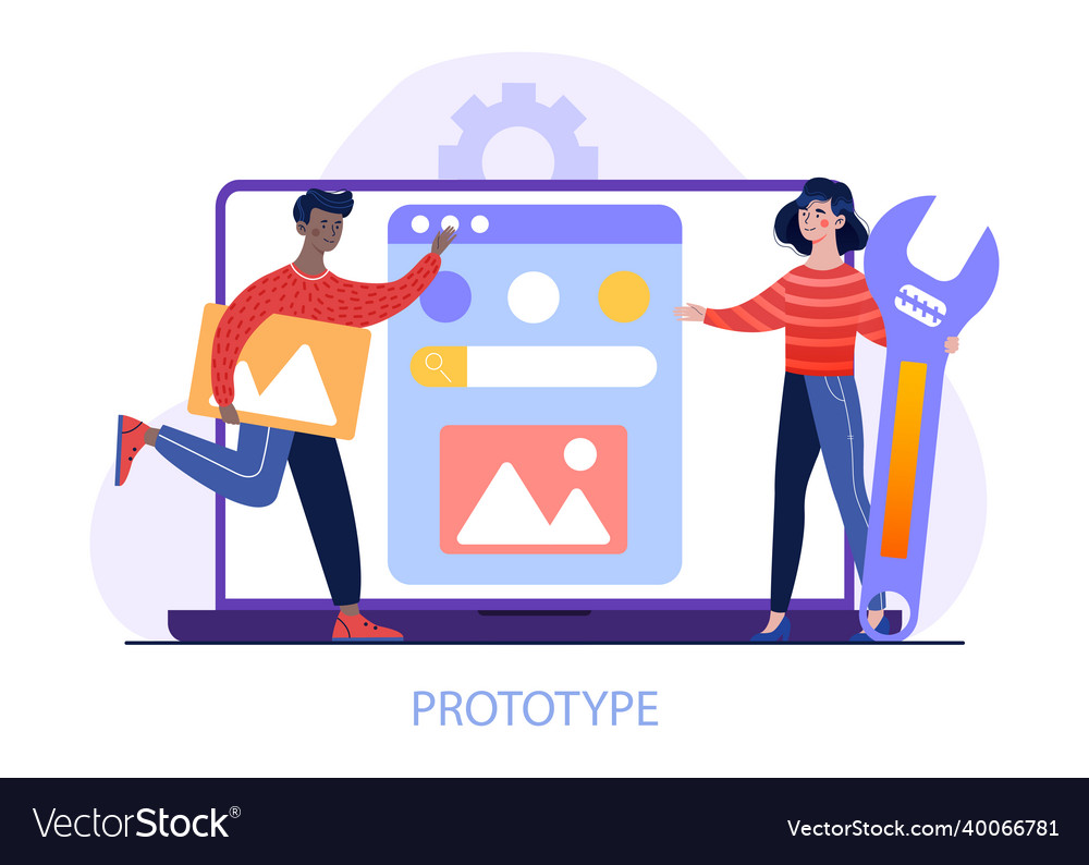 Website template development Royalty Free Vector Image