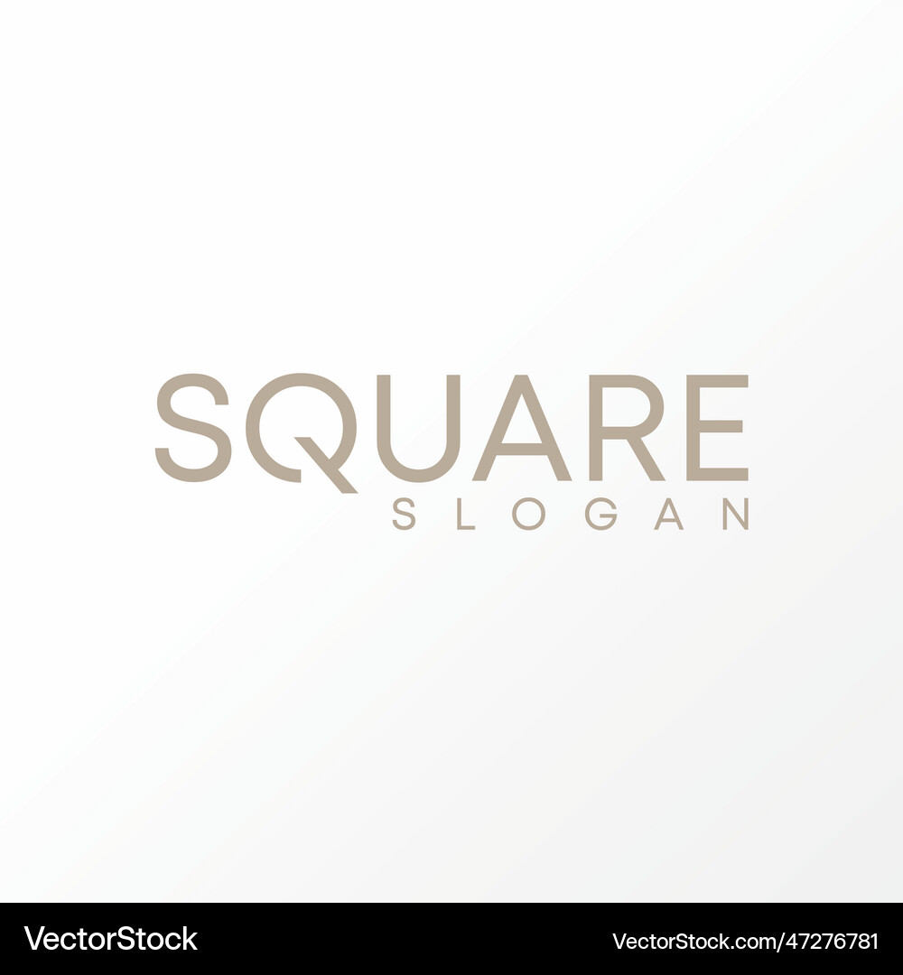 Word square sans serif font unique q typography Vector Image