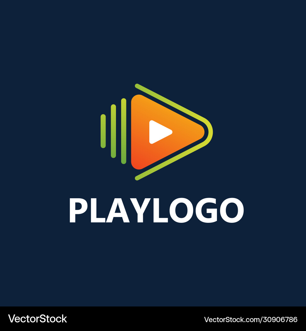 Abstract colorful creative modern music play icon Vector Image