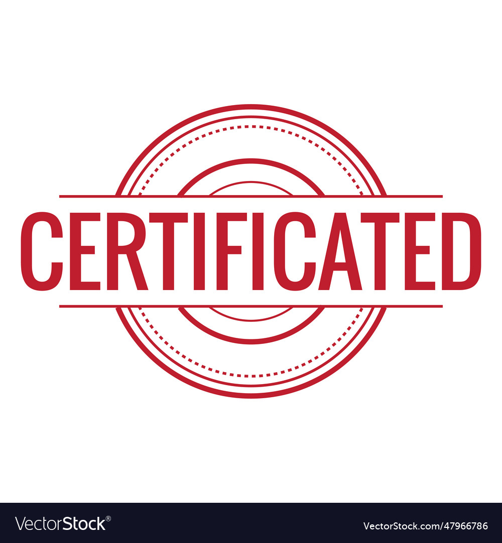 Certificated red rounded Royalty Free Vector Image