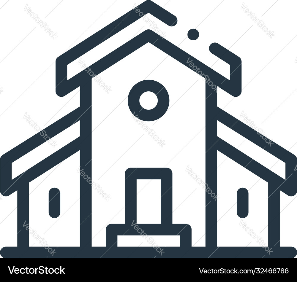 Cottage icon isolated on white background outline Vector Image