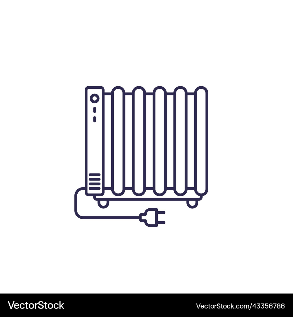 Heater line icon electric radiator Royalty Free Vector Image