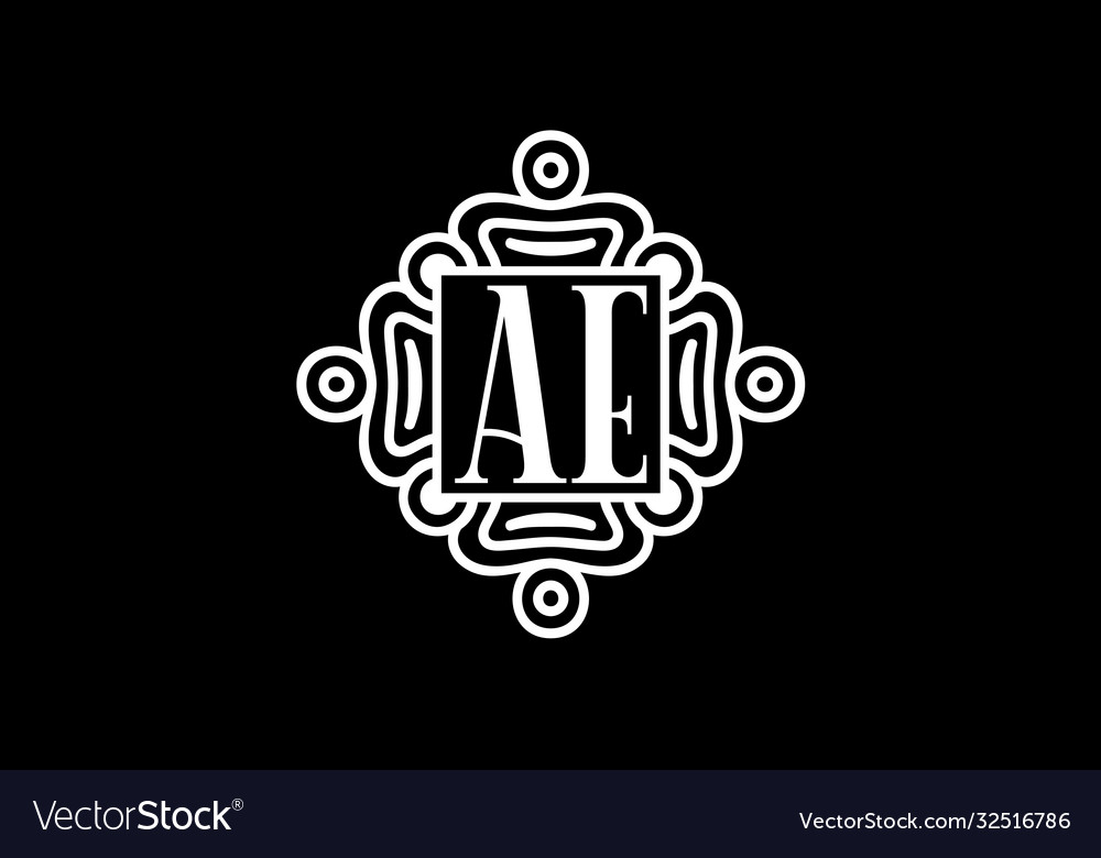 Initial monogram letter a e logo design template Vector Image