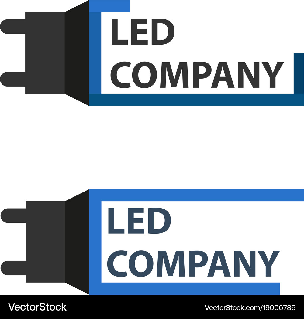 Led bulb logo set led company logo led Royalty Free Vector