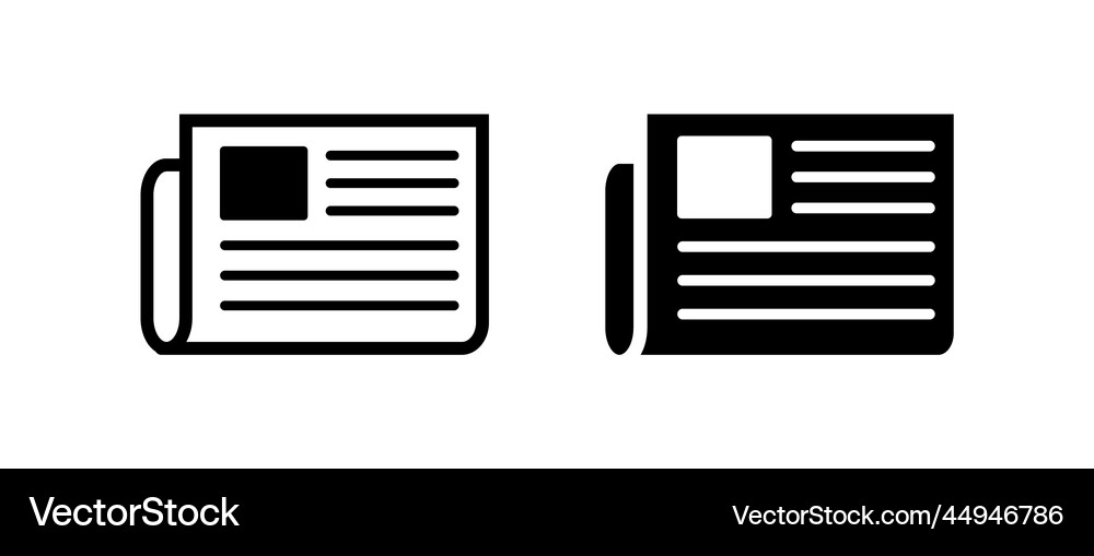 Newspaper icon set or news articles Royalty Free Vector