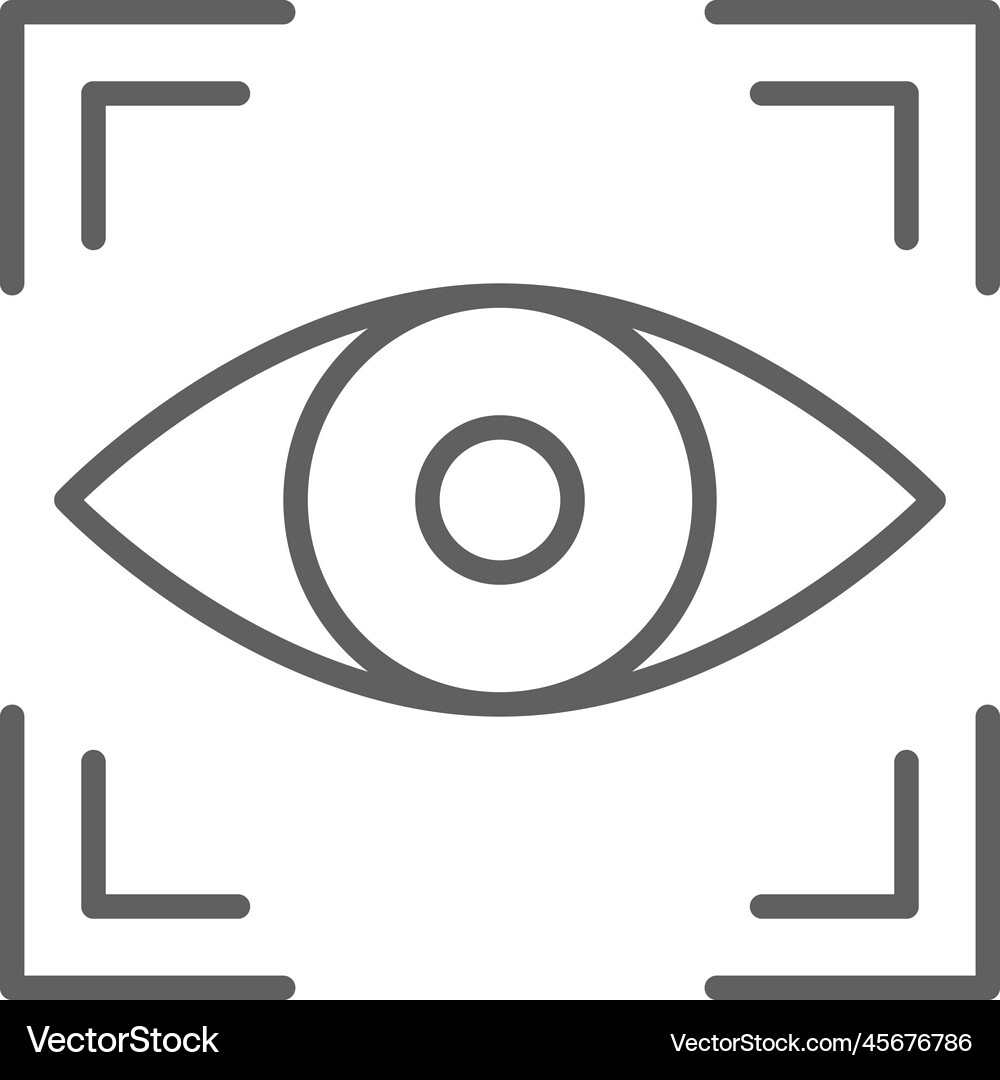 Retina scan fintech startup icon with black Vector Image