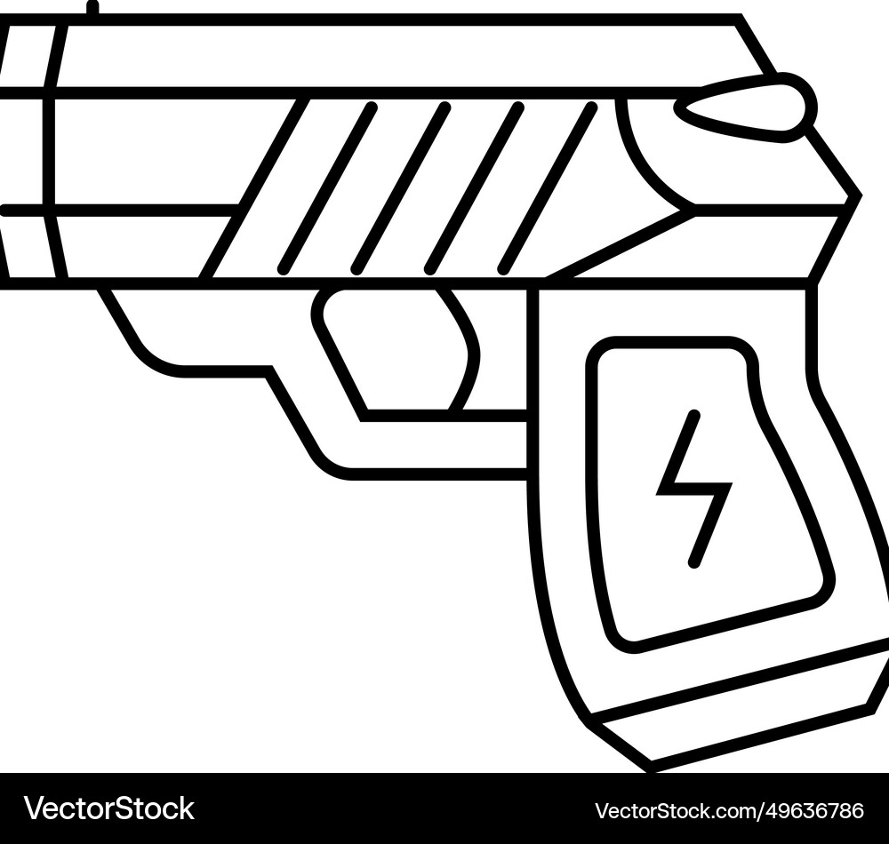 Taser gun crime line icon Royalty Free Vector Image