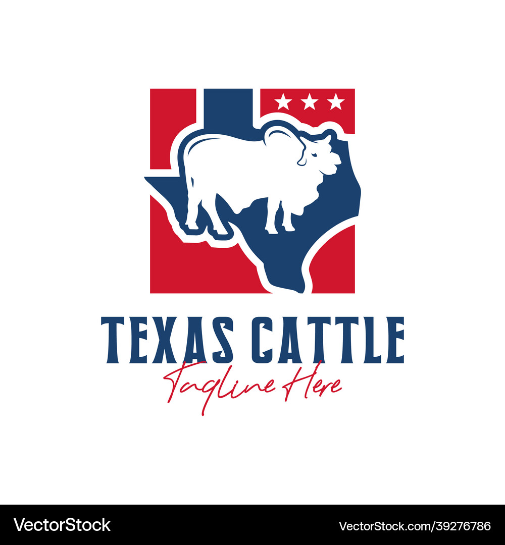 Texas cow inspiration logo design Royalty Free Vector Image